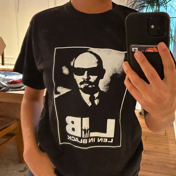 Tops | Len In Black Lenin Communist Joke Shirt | Poshmark